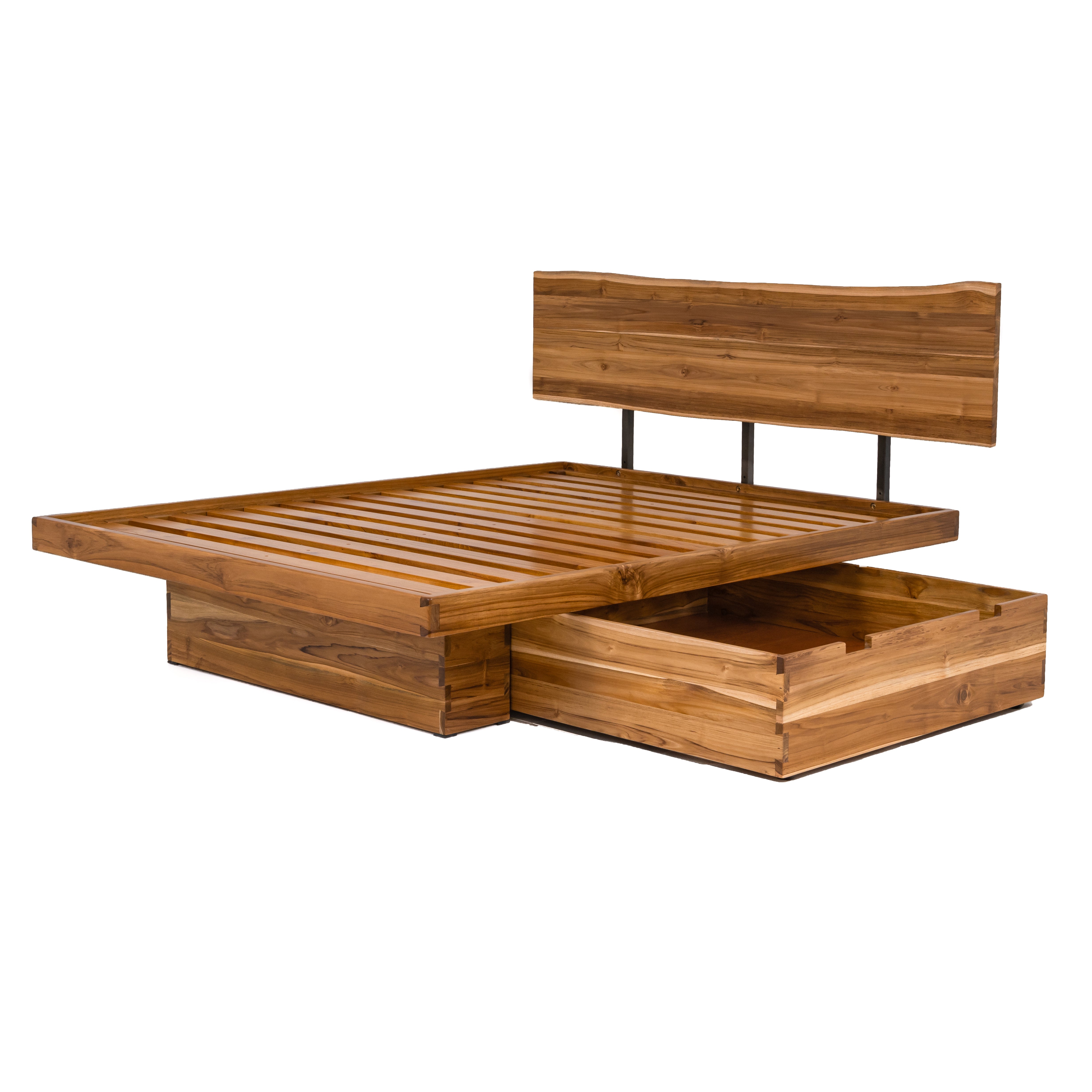 Live Edge Platform Elate Storage Bed with Headboard – FROM THE SOURCE